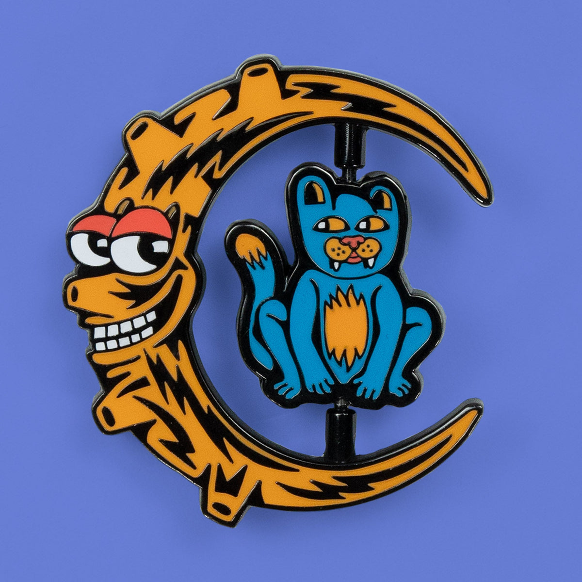 Moon Cat Rotating Enamel Pin – Killer Acid