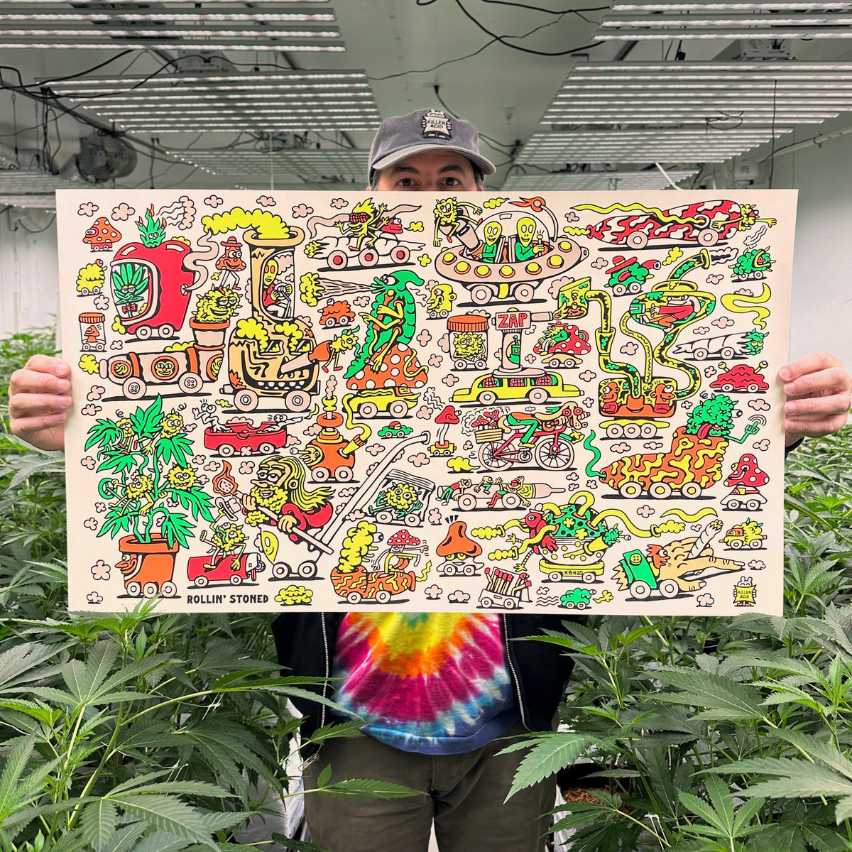 Rollin' Stoned 6 Color Screen Print – Killer Acid