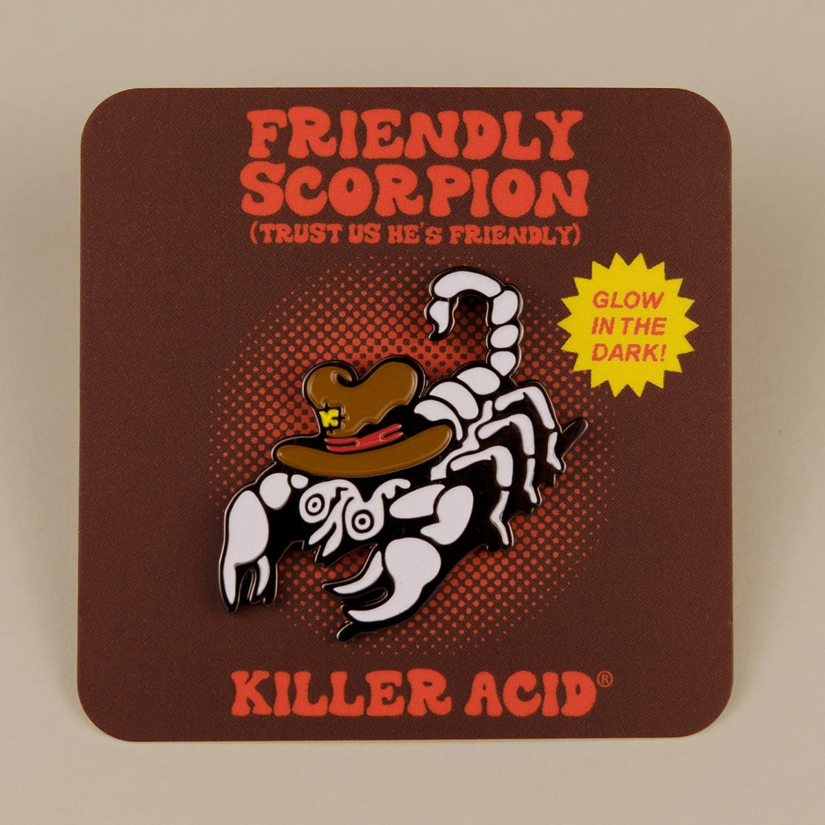 Friendly Scorpion Enamel Pin – Killer Acid